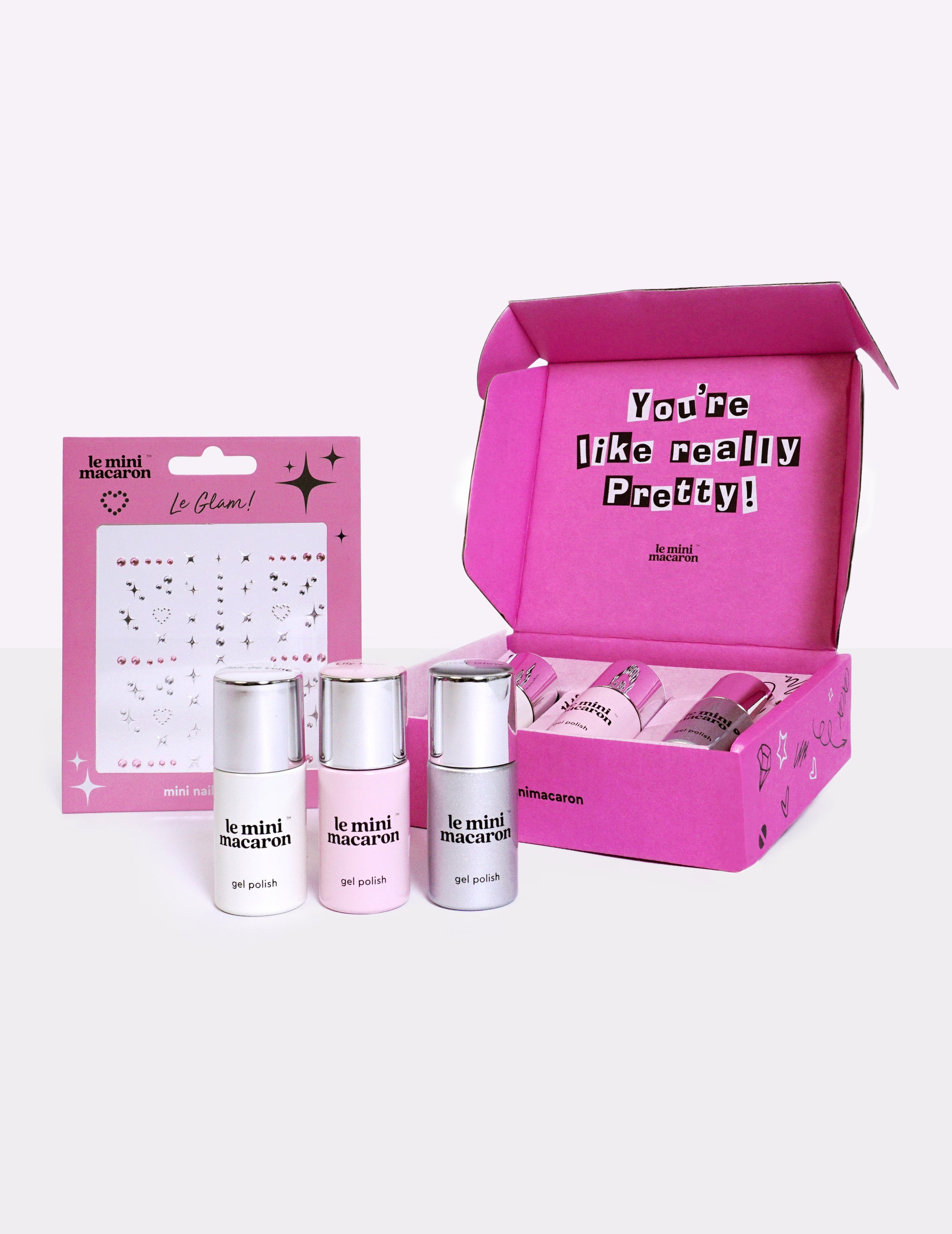 Y2K - Trio de vernis semi-permanents et stickers - Le Mini Macaron Europe